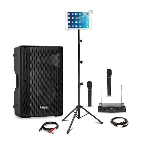 Pack Karaoke Sono Enceinte USB Bluetooth Active Ibiza XTK12A-MKII 500W ...