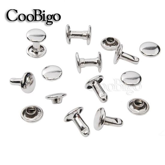 RIVET,Silver--Double capuchon métallique, 100 ensembles de 8x8mm ...