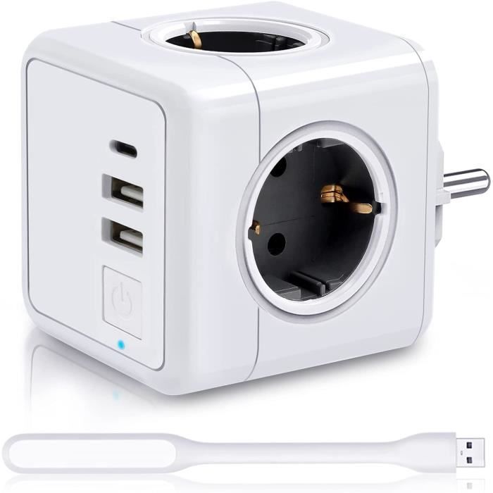 Prise usb multiple multiprise electrique 4 prises 1 ports usb c et 2 ...