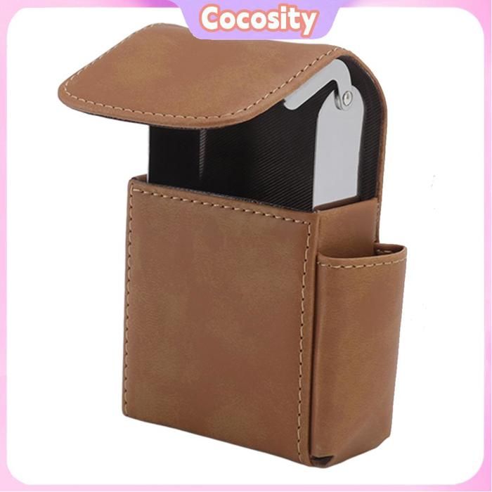 Cocosity Porte-cigarettes Étui à cigarettes en PU avec porte-briquet 20 ...