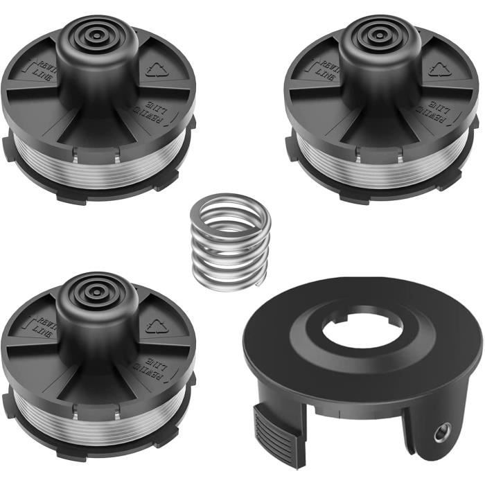Lot De 3 Bobines Pour Débroussailleuses, 1 X Couvercle De Bobine, 1 X Ressort Pour ...
