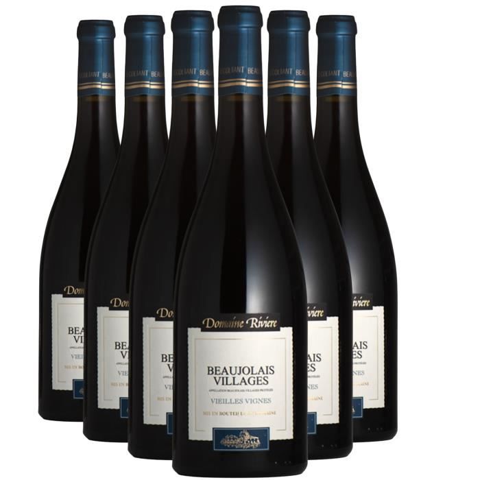 Beaujolais Vieilles Vignes Rouge 2019 - Lot de 6x75cl - Domaine Rivière ...