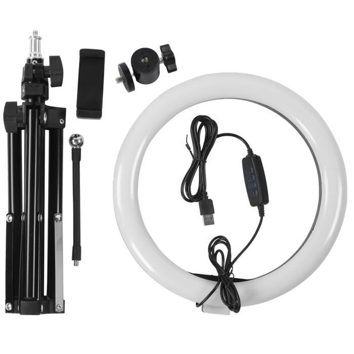 Cikonielf LED Ring Light 10 Pouces USB Ring Light Set, LED Selfie Ring ...