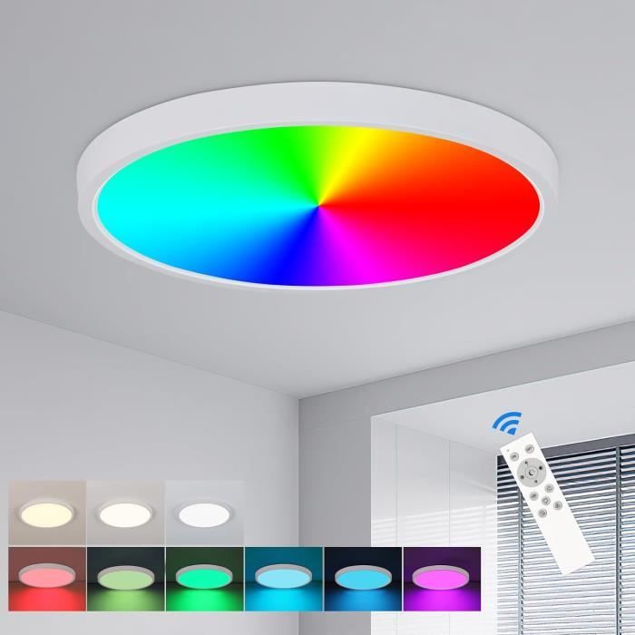 Plafonnier Led Rgb, Ultra Plat 24W Plafonnier Led De Surface Avec ...