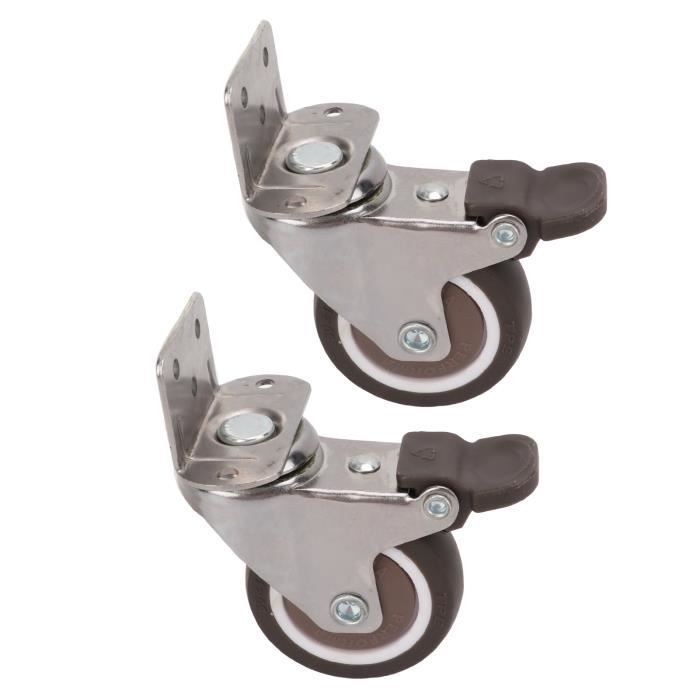 EJ.life Roulette de support en L 2 pièces L support roulette avec frein ...