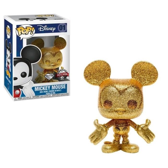 Figurine Disney - Mickey Mouse Translucent Gold Glitter Diamond ...