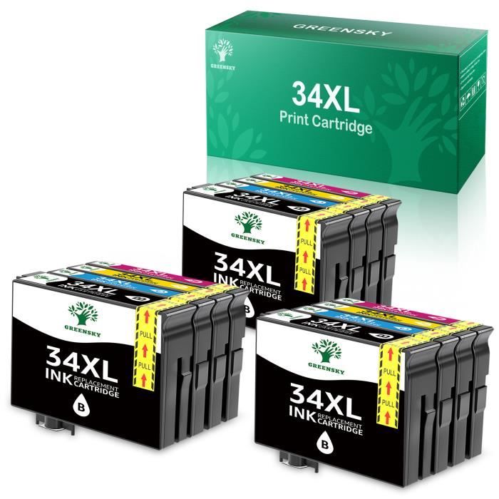 GREENSKY 34Xl Compatible Avec Epson 34 Epson 34Xl 12 CARTOUCHE D’Encre ...