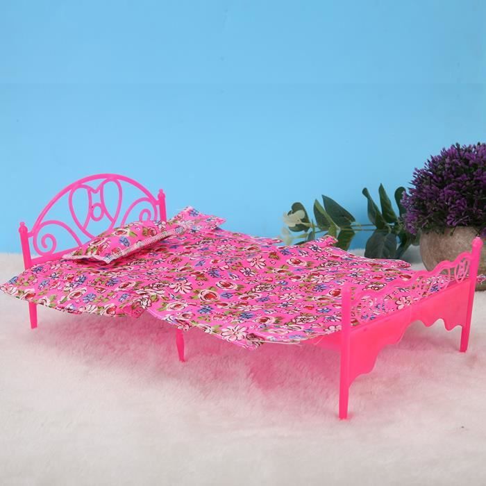 Keenso Lit de maison de poupée Doll Bed, Pillow Sheet Dollhouse Doll ...