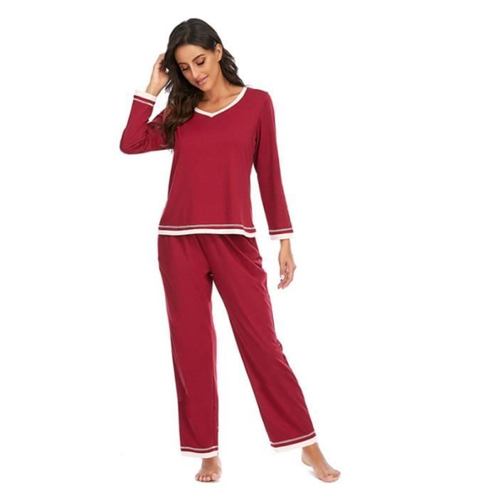 PYJAMA Femme - Hiver Ensemble Pyjama Classique lâche Confortable ...