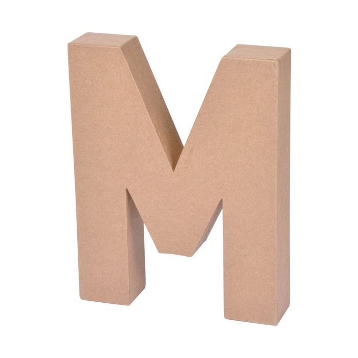 Décoration Murale "Lettres Carton M" 18cm Naturel - Cdiscount Maison
