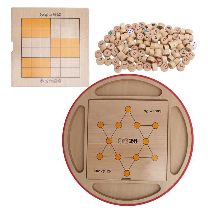 Pwshymi Damier Sudoku 5 en 1 Sudoku damier en bois multifonctionnel ...