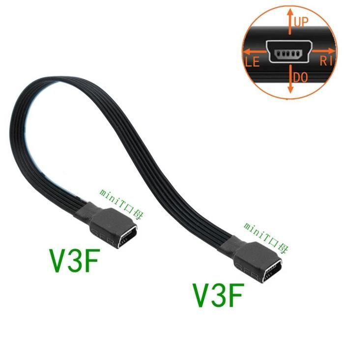 5CM 10CM 90 Degrés Mini USB 5pin Mâle à Mini USB 5Pin Femelle Câble ...