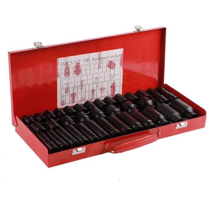 Jeu De 30 Douilles À Choc 1-2" - Douilles À Impact - Longueur : 10-32 Mm - Taille Courte : 8-32 ...