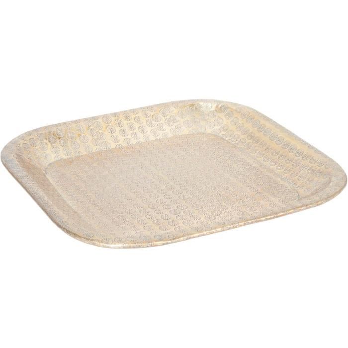 Plateau Oriental En Aluminium Jamira 34 Cm|Plateau À Thé Marocain De ...