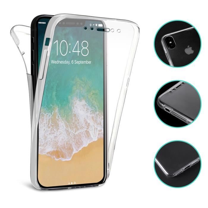 Coque Transparent iPhone X ,Full Avant+Arrière 360° Protection TPU Etui ...