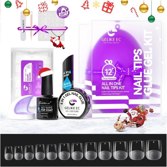 Kit De Pointes D'Ongles Extra-Courtes, Kit De Tips D'Ongles Carrés En ...