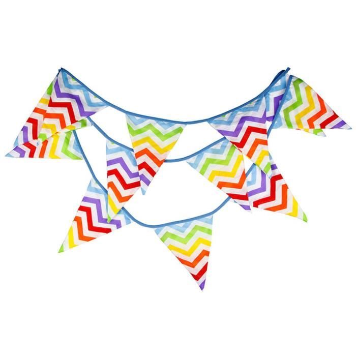 Fanion Toile de Coton Coloré Triangle Flags Decoration Banner Bannières ...