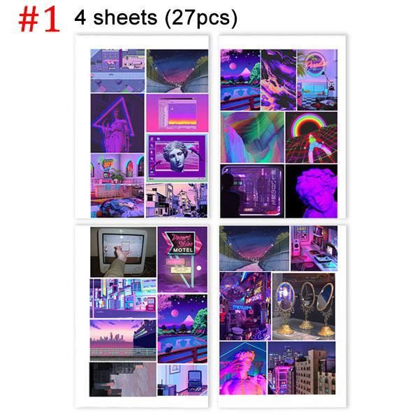 GOMMETTE,1--Autocollants japonais ondulés, étiquettes décoratives ...