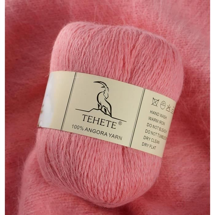 100% Angora Fil De Laine À Tricoter, Pelote De Laine À Crochet, 2 Plis ...