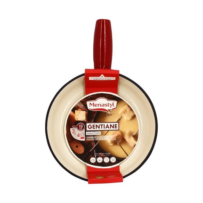 Caquelon - MENASTYL - Gentiane - Fonte émaillée - Rouge - 18cm ...