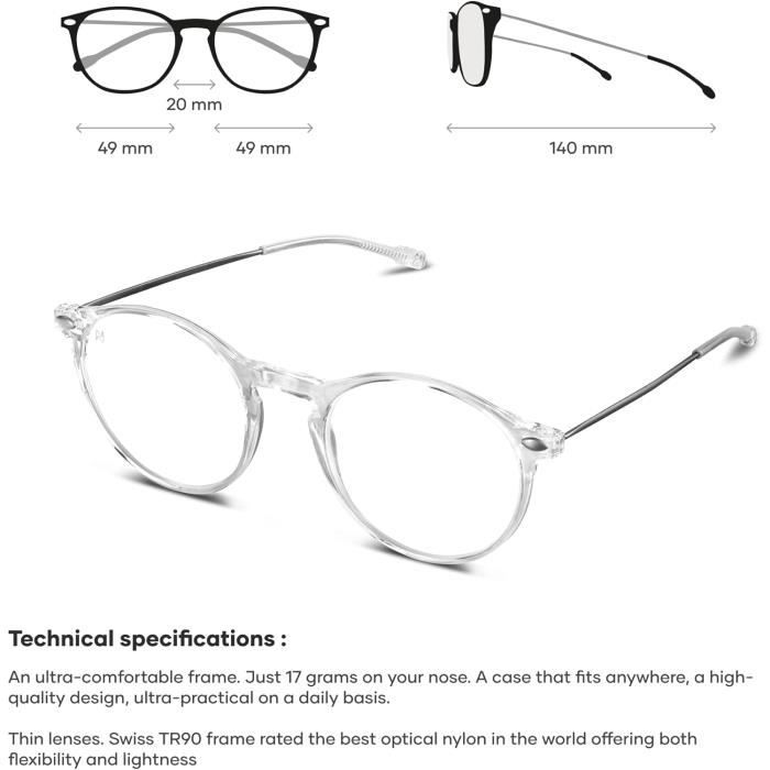 Lunettes De Vue Lecture - Forme Ronde - Lunette Loupe Grossissantes ...