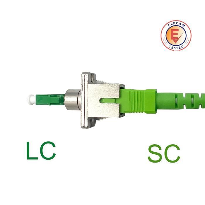 Adaptateur à Fibre Optique Câble Monomode Simplex LC-APC Male à SC-APC Female, Lot de 1.[G832 ...