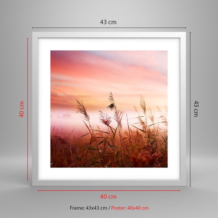 ARTTOR Affiche 40x40 cm pré grain nature Moderne Poster Cadre Blanc ...