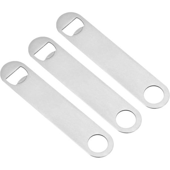 Inox Acier Plat Bouteille Ouvreuses 3Pcs, Bière Bouteille Ouvre Avec ...