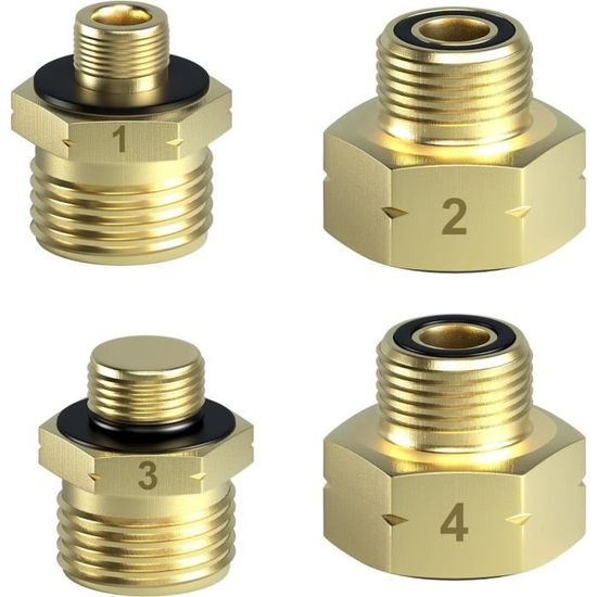 Paquet de 4 Europe Adaptateur Bouteille Gaz, Laiton Adaptateur Gaz, Adaptateur Camping Gaz,Pour ...