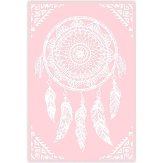 Plaid Polaire 'Boho' rose (attrape-rêves) - 130x170 cm [Q3174 ...