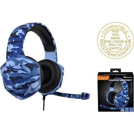 Casque Gaming War Force avec micro pour PS5 / Xbox Serie X / PS4 / Xbox ...