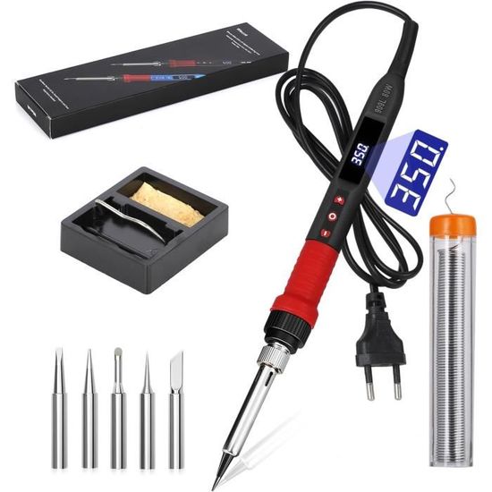 Wiecok Fer à Souder Digital de Précision 80W, Fer a Souder Etain avec Température Réglable 180 ...