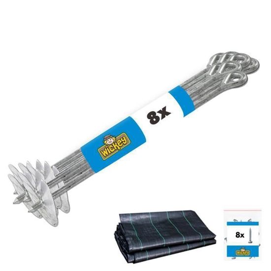WICKEY Ancrage au sol QuickLock - set de 8 ancrages poteau pour aire de jeux & portique ...