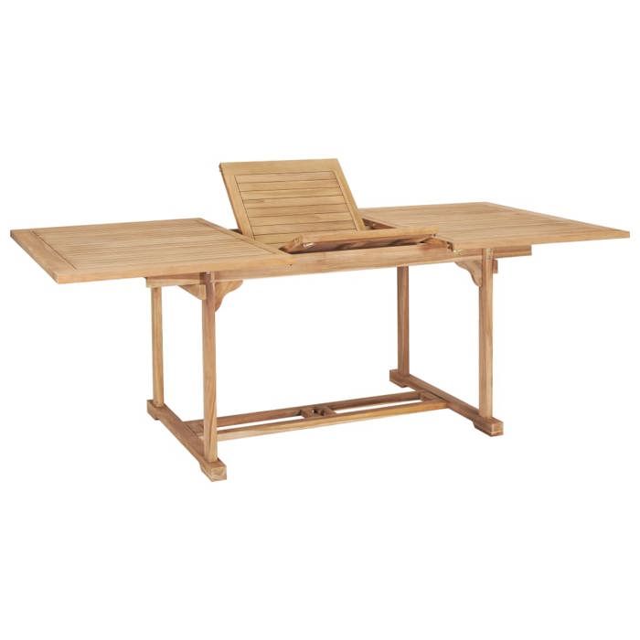 Table de jardin ou patio - KIMMY - extensible 150-200x100x75 cm Teck ...