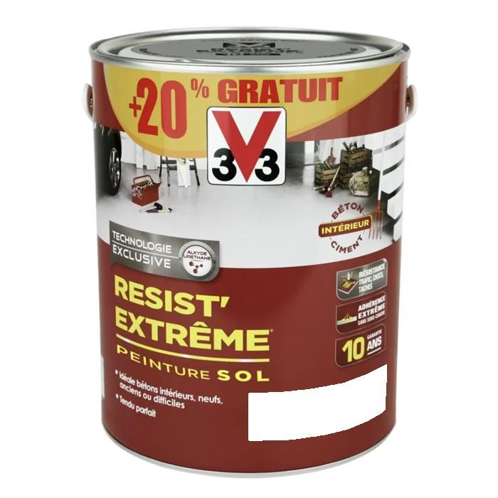 Peinture Sol V33 Resist' Extrême Blanc 3 L - Cdiscount Bricolage