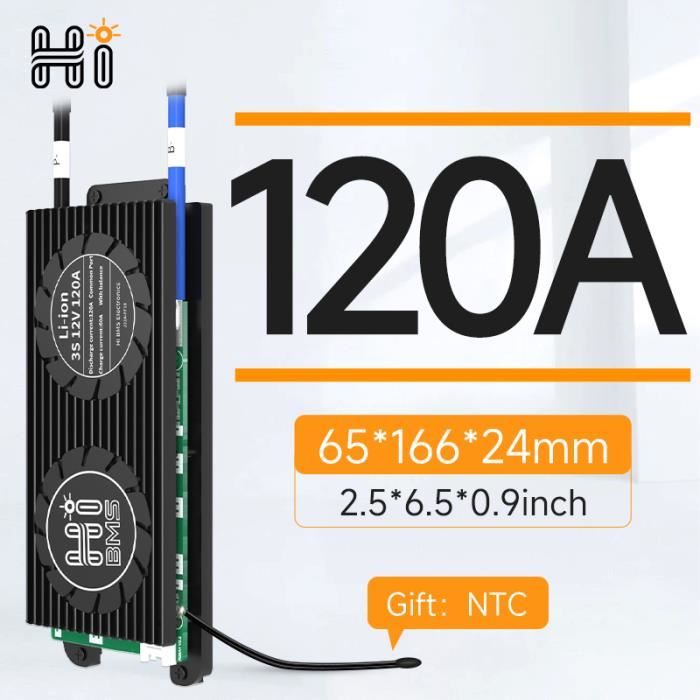 120A NTC Li-ion 4S 12V BMS-HIBMS Capteur de température pour scooter, système solaire veFepo4 ...