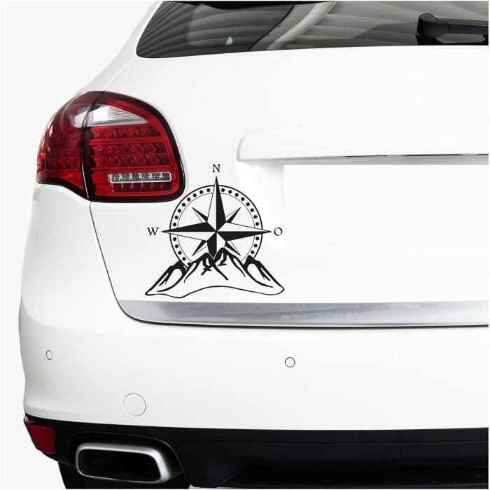Autocollant Pour Voiture - Motif Boussole - Rose Des Vents - Film ...
