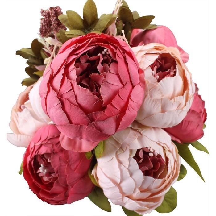 Fausses Fleurs Ancien Pivoine Artificielle Fleurs en Soie Bouquet ...