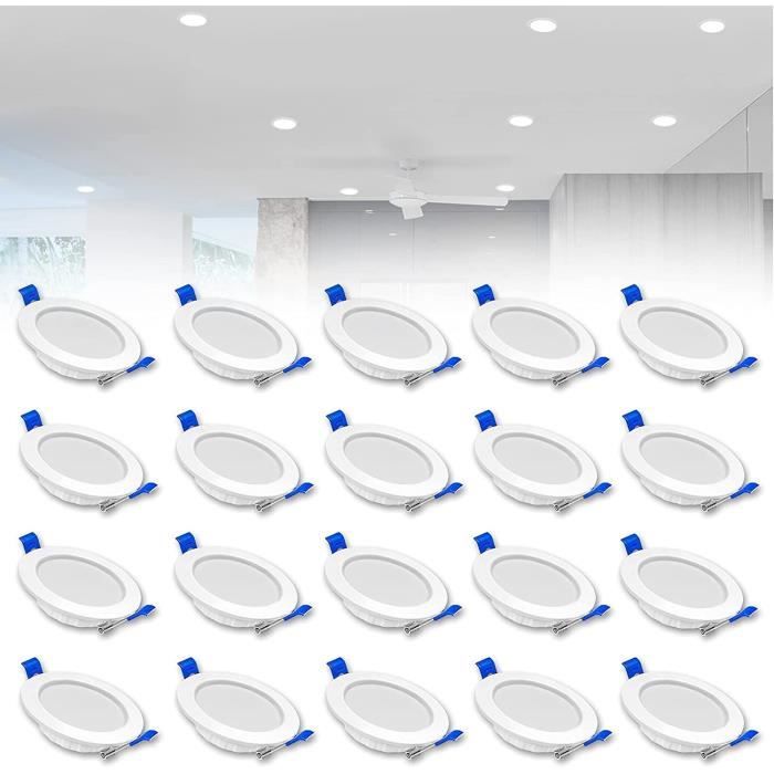 Spot encastrable LED 230V spot encastrable ultra plat lot de 20 spot encastrable salle de bain ...