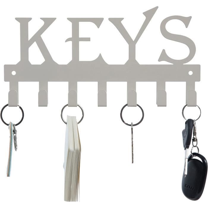 Accroche porte clé en métal accroche Porte-clés mural avec 7 crochets ...