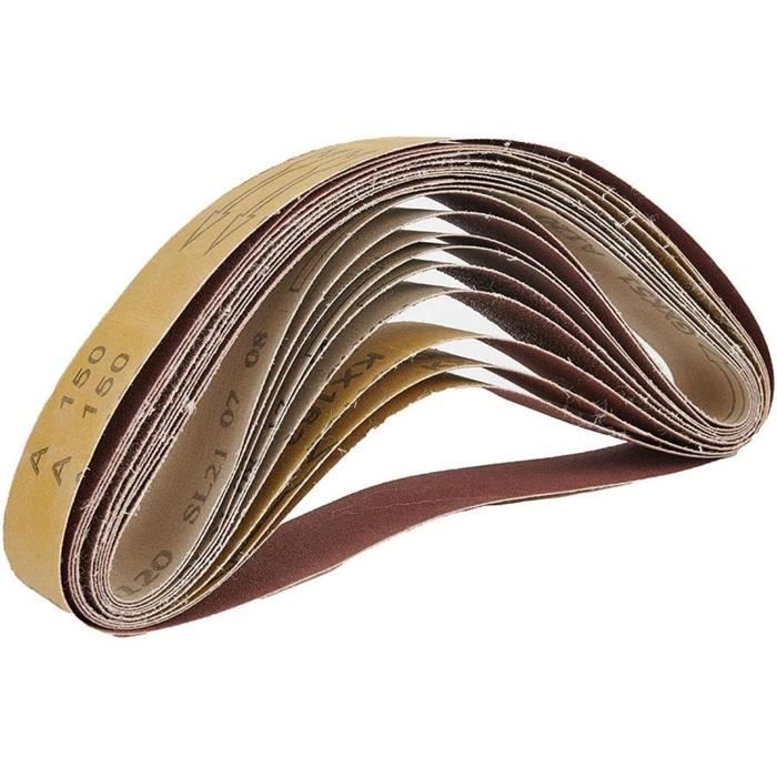 Bande Abrasive,40 mm x 680 mm Lot de 10 Bandes abrasives en Tissu ...