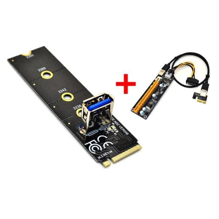 NGFF – carte de transfert M.2 vers PCI-E X16, emplacement pour minage, Pcie Riser, câble d ...