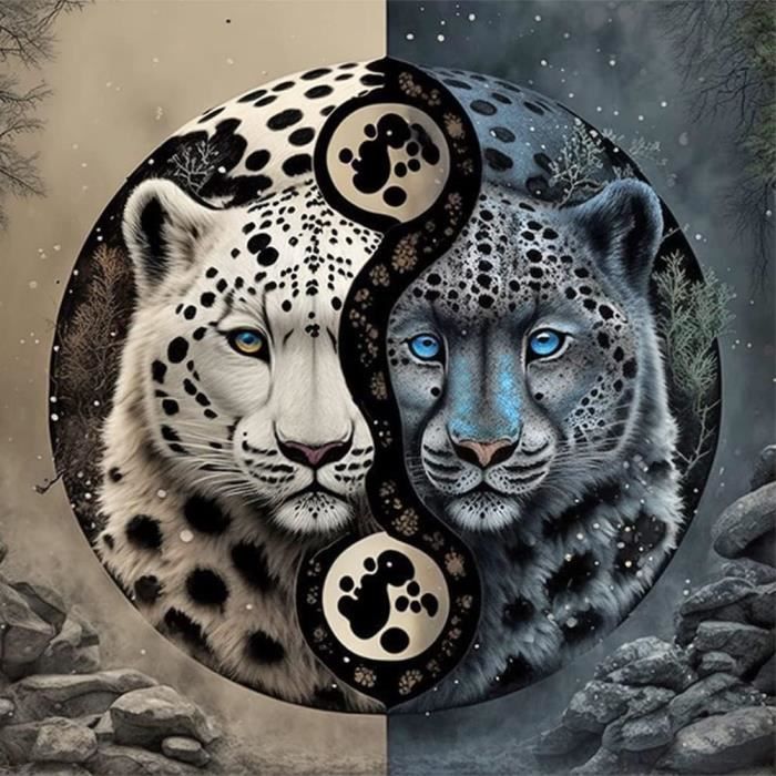 Broderie Diamant Kit Complet Yin Yang Léopard Bricolage Diamond ...