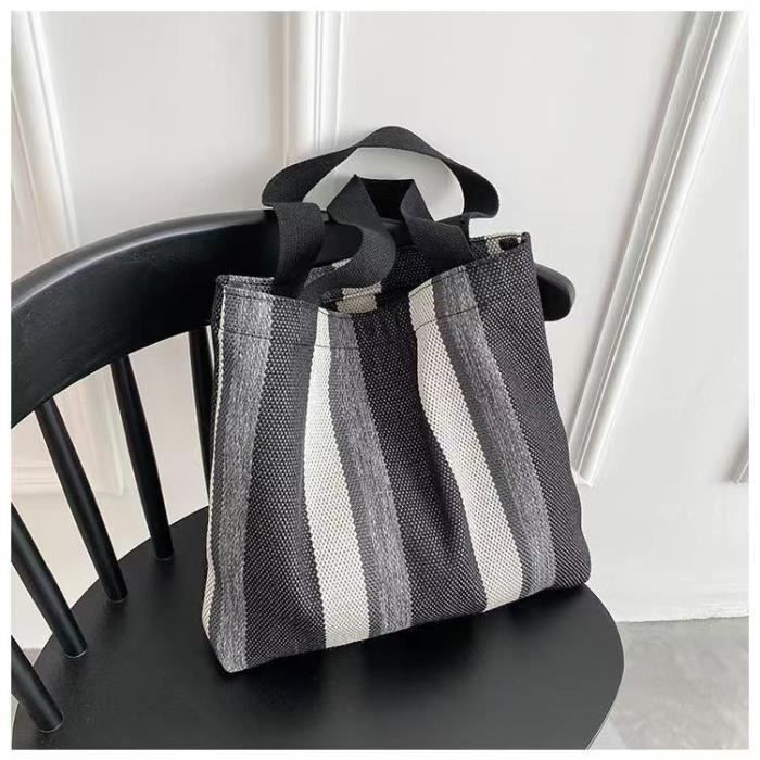 Sac à main rétro Simple, petits sacs en toile à rayures fraîches pour ...
