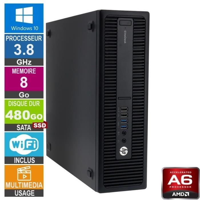 HP 705 G3 SFF A6-8570 3.80GHz 8Go/480Go SSD Wifi W10 - Cdiscount ...