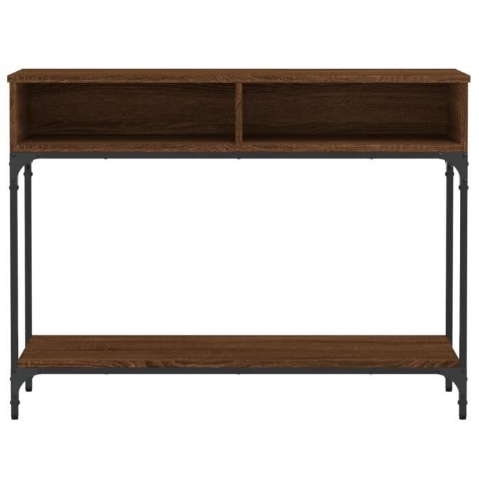 Table console - KEENSO - Chêne marron - Bois d'ingénierie - Métal - 100x30,5x75 cm - Cdiscount ...