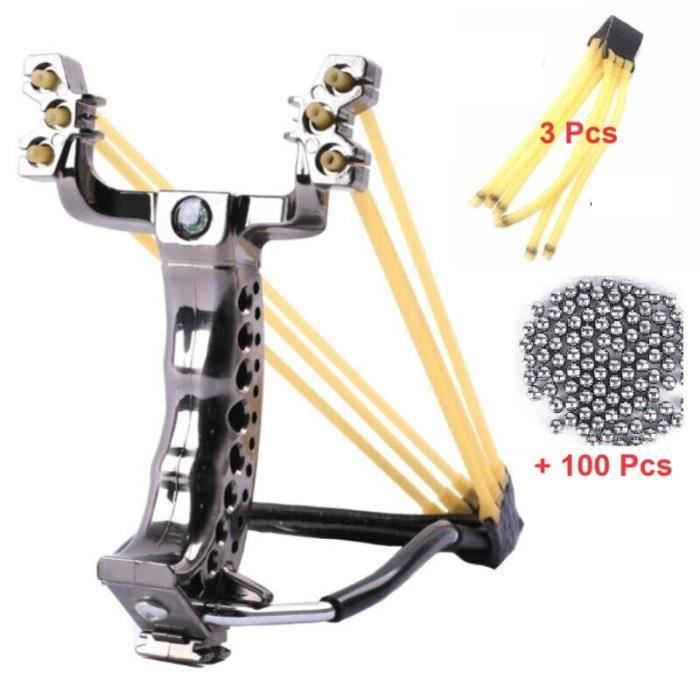 Kit Fronde Lance Pierre 3 Elastiques Puissantes + 100 Billes Aciers ...