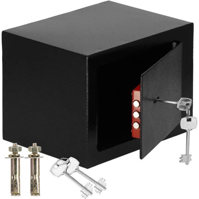 Coffre-fort SPRINGOS® en acier haute sécurité à clé 17x17x23 cm ...