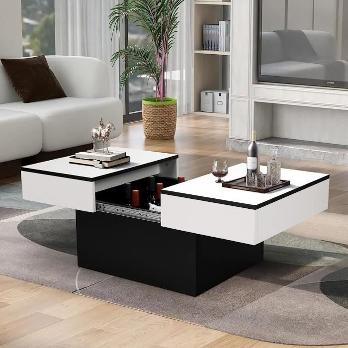 VOWNER Table Basse, Table Basse Moderne, Bureau Extensible, Table de ...