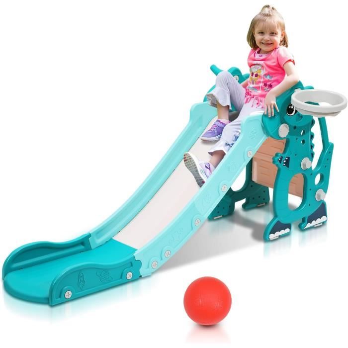 Joparri Toboggan Pliable 4 en 1 pour Enfant avec Panier de Basket-Ball, pour Enfants de 1 à 3 ...